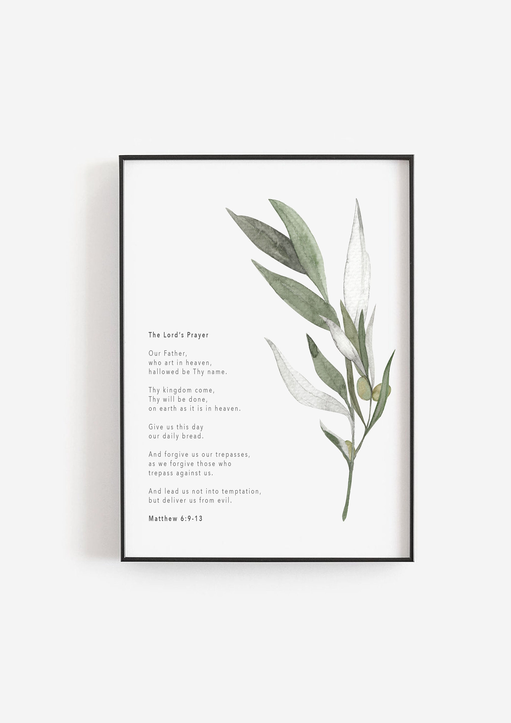 The Lord's Prayer Botanical KJV Art Print Matthew 6:9-13 - Etsy