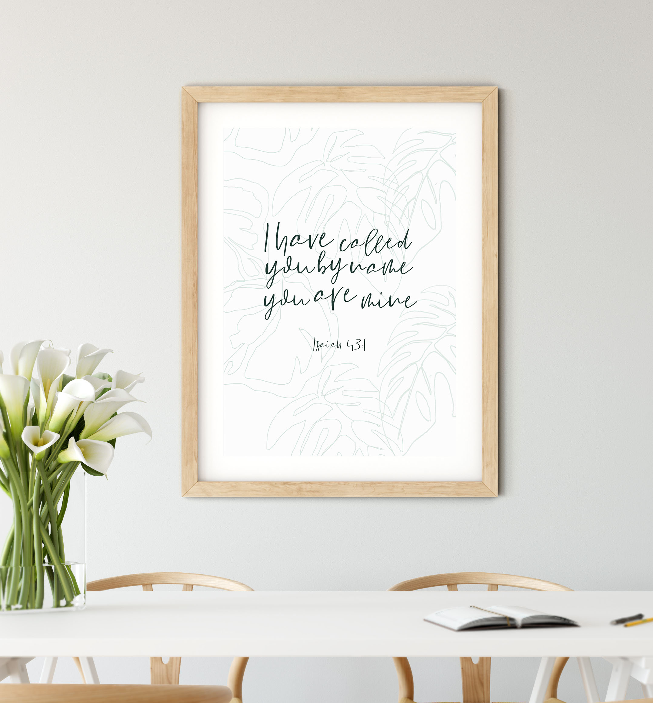 Isaiah 43:1 Bible Verse Print – Christian Art, Monstera Leaf Design - Etsy