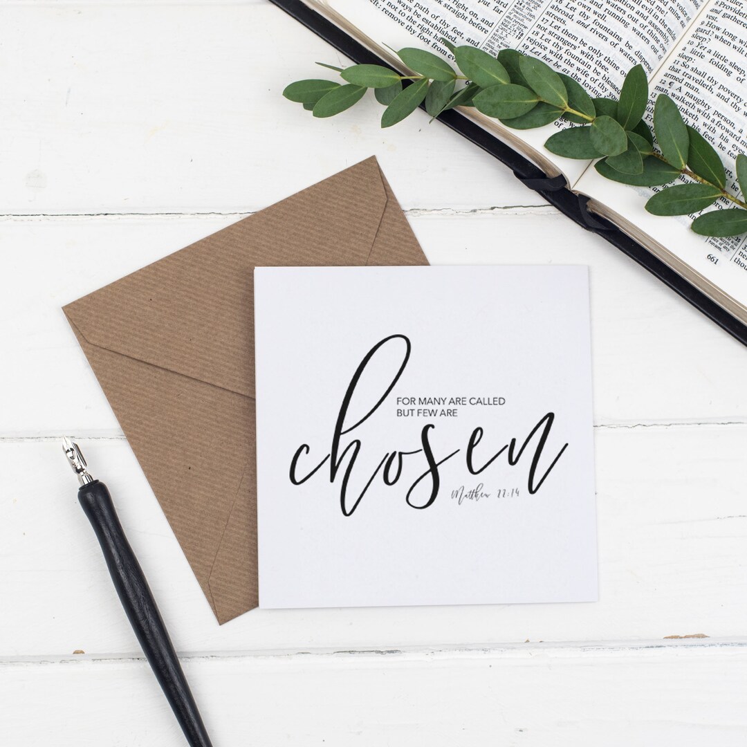 Chosen Card, Christian Greetings Card, Blank Card, Ordination Card ...