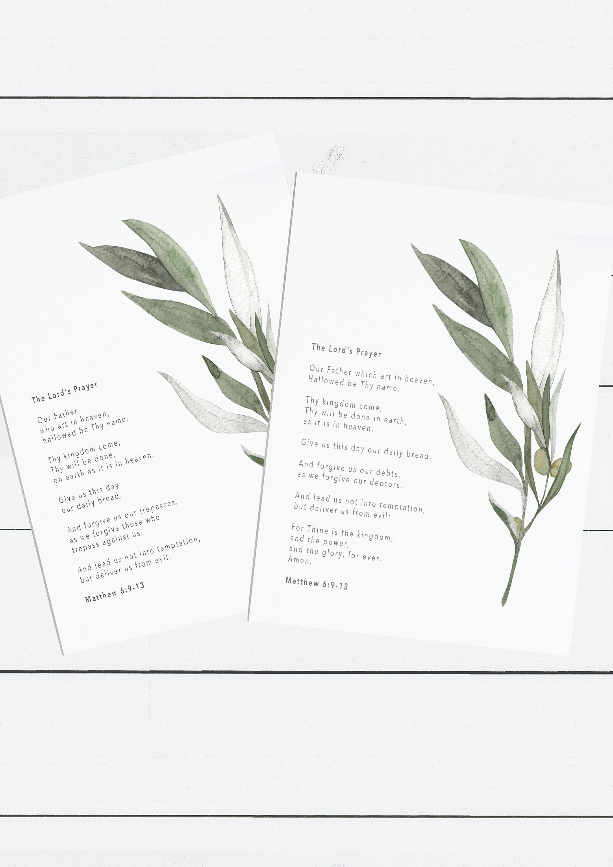 The Lord's Prayer Botanical KJV Art Print Matthew 6:9-13 - Etsy