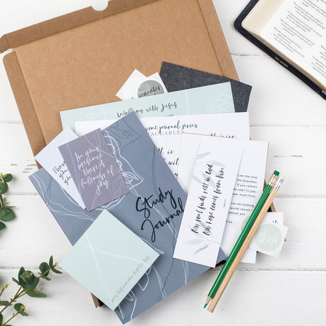 Christian 'true Vine' Study Journal Set, Gift Box Set, Letterbox Gift ...