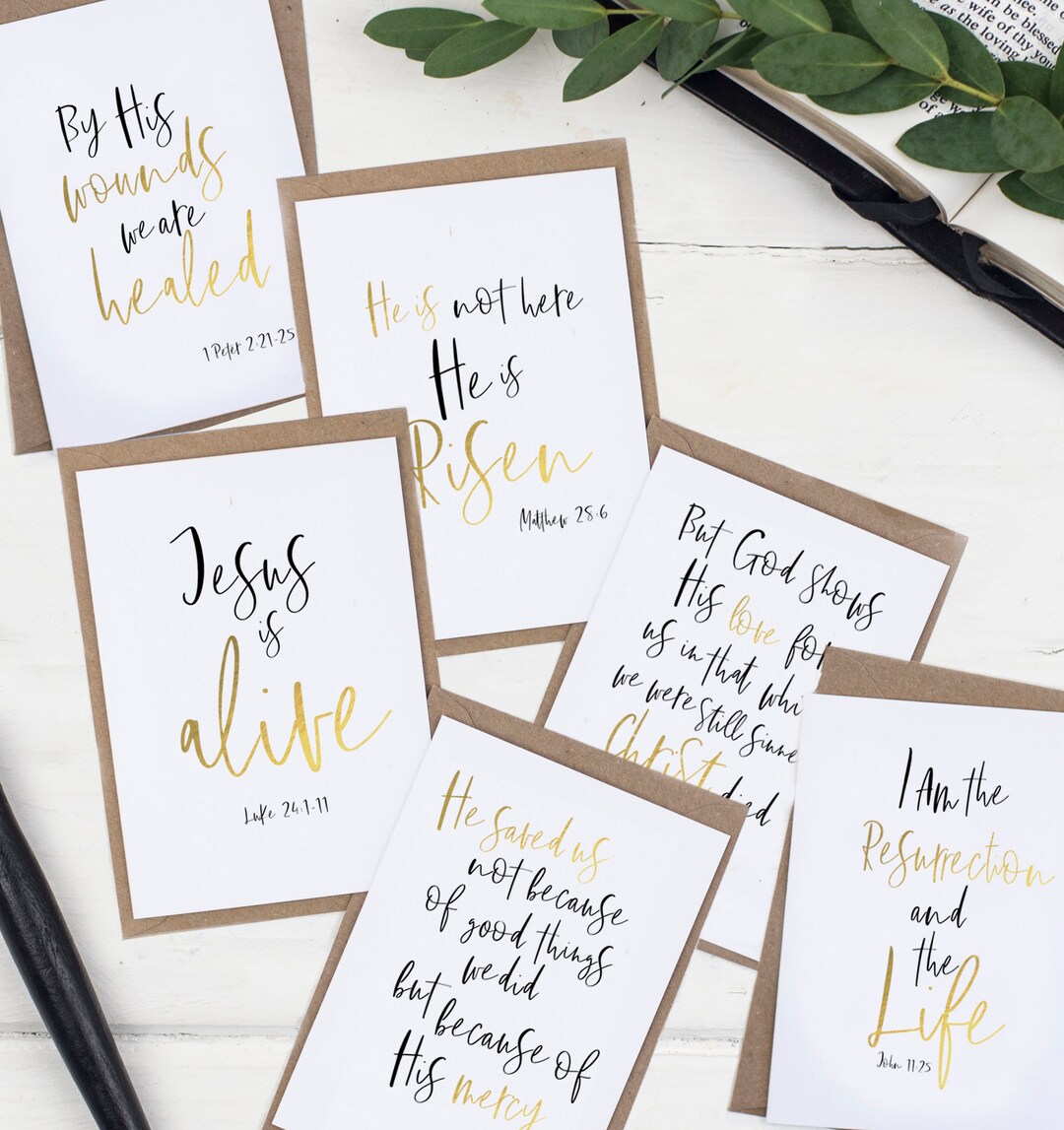 He is Risen Easter Christian Greeting Cards - Set of 6 Easter Cards - Etsy
