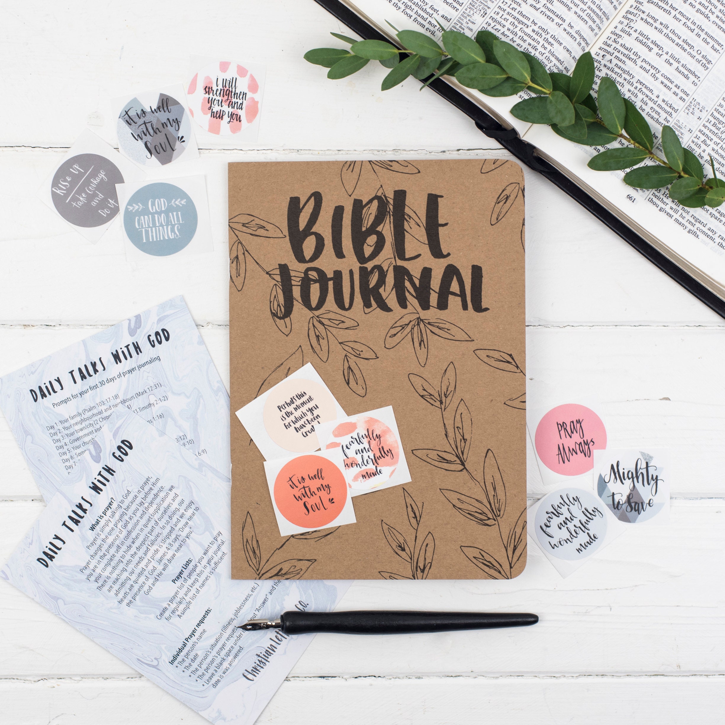 Christian Prayer Journal & Sticker Set TEN Bible Stickers | Etsy