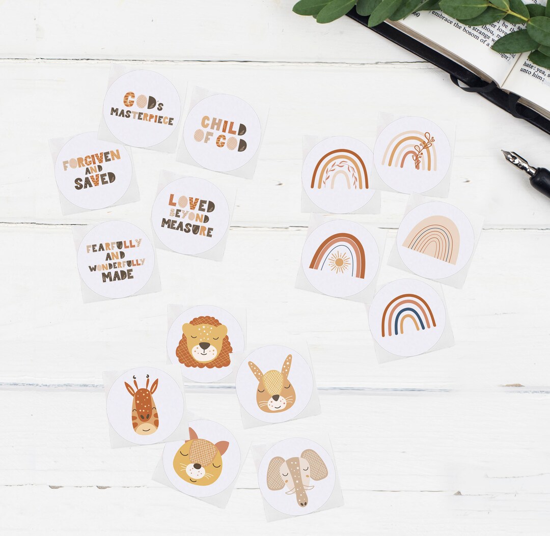 Boho Bible Verse Sticker Set, Kids Christian Stickers, Fun Stickers ...