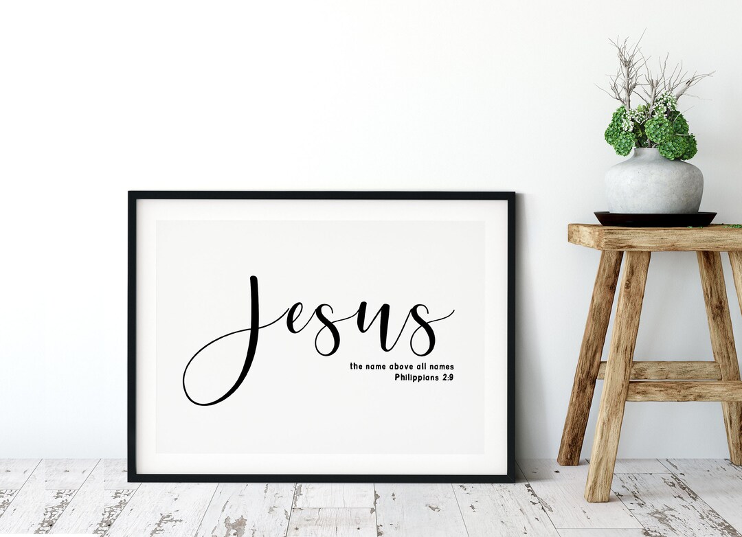 Jesus the Name Above All Names Minimalist Christian Print - Philippians ...