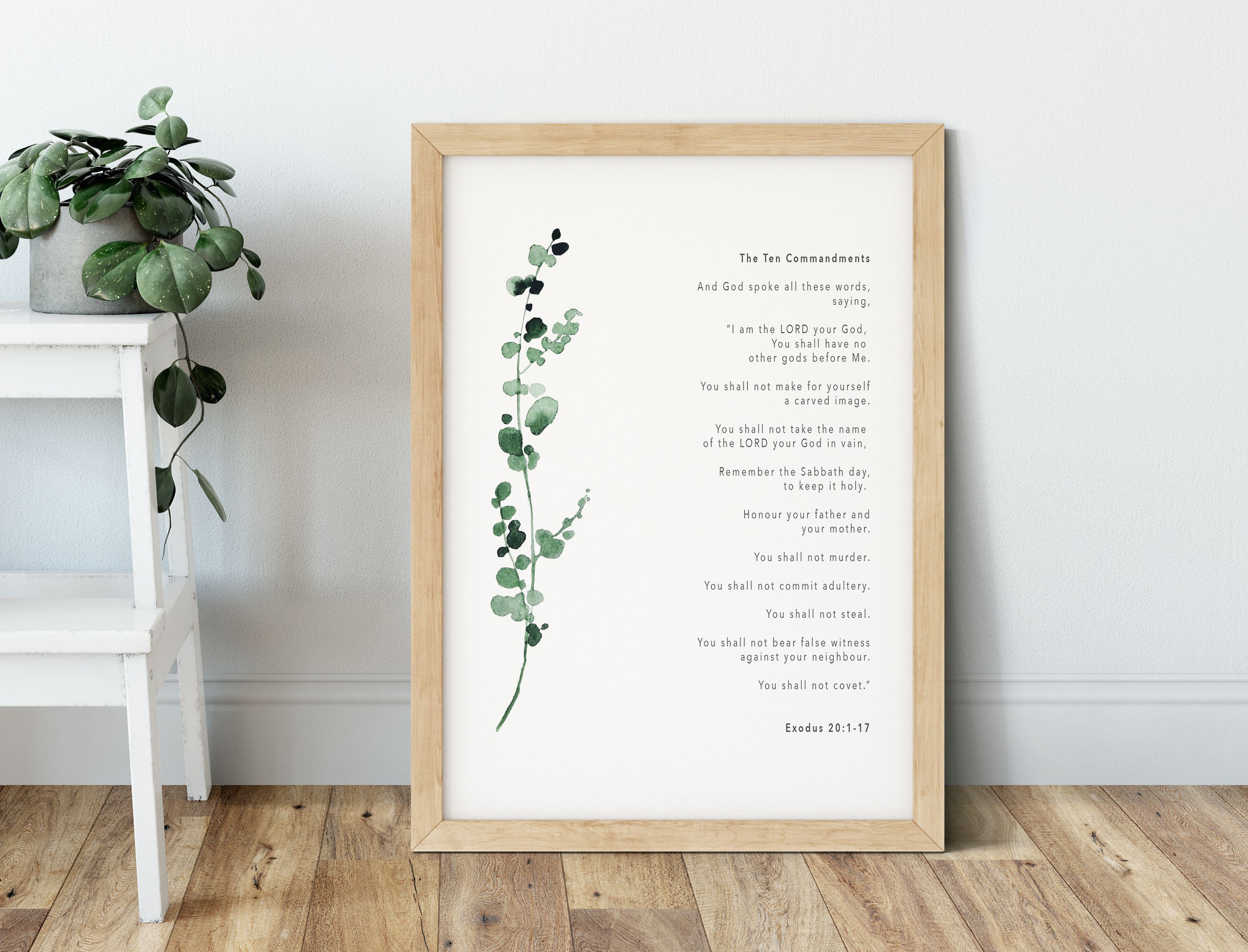 Ten Commandments Botanical Print: Christian Bible Verse Art - Etsy