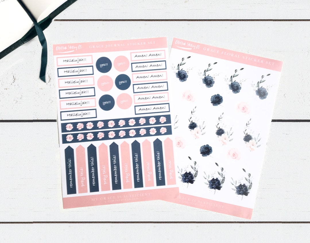 Bible Journaling Sticker Set - Grace, Christian Gift, Sticker Set ...