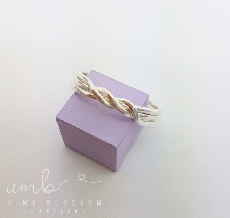 Three Band Puzzle Ring 3 Band Silver Twisted Ring | Etsy