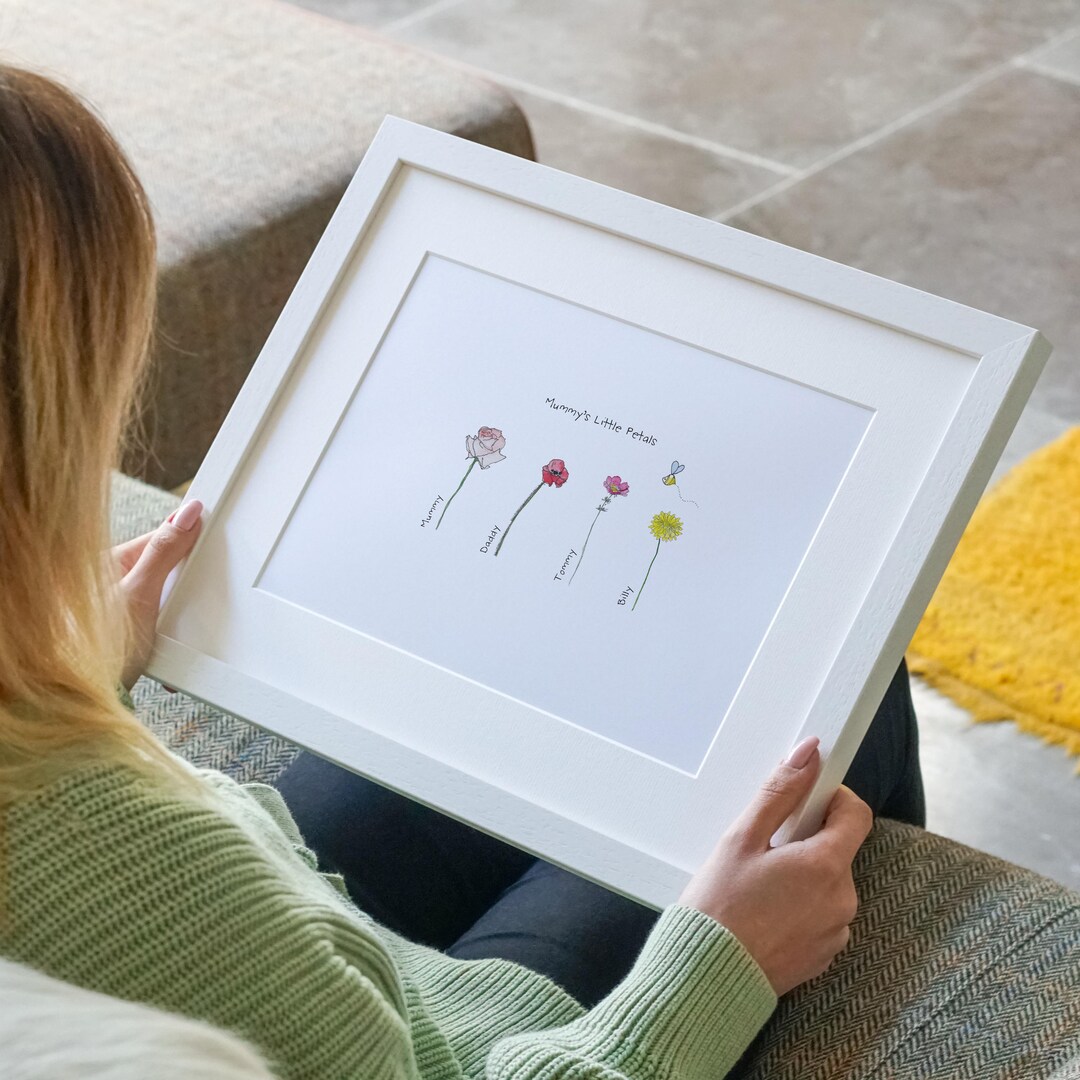 Birth Flower Single Stems Family Print - Etsy
