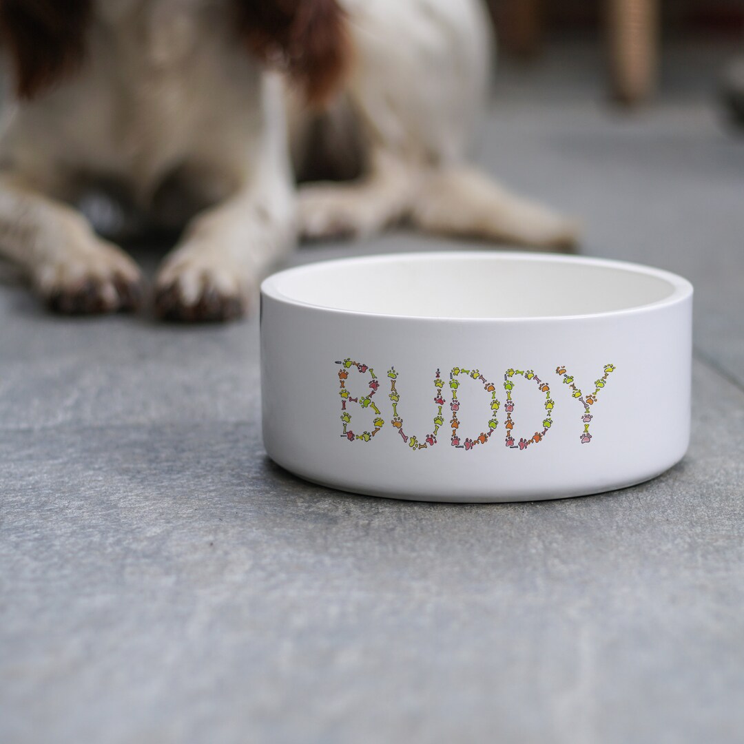 Personalised Paw Print Dog Bowl - Etsy