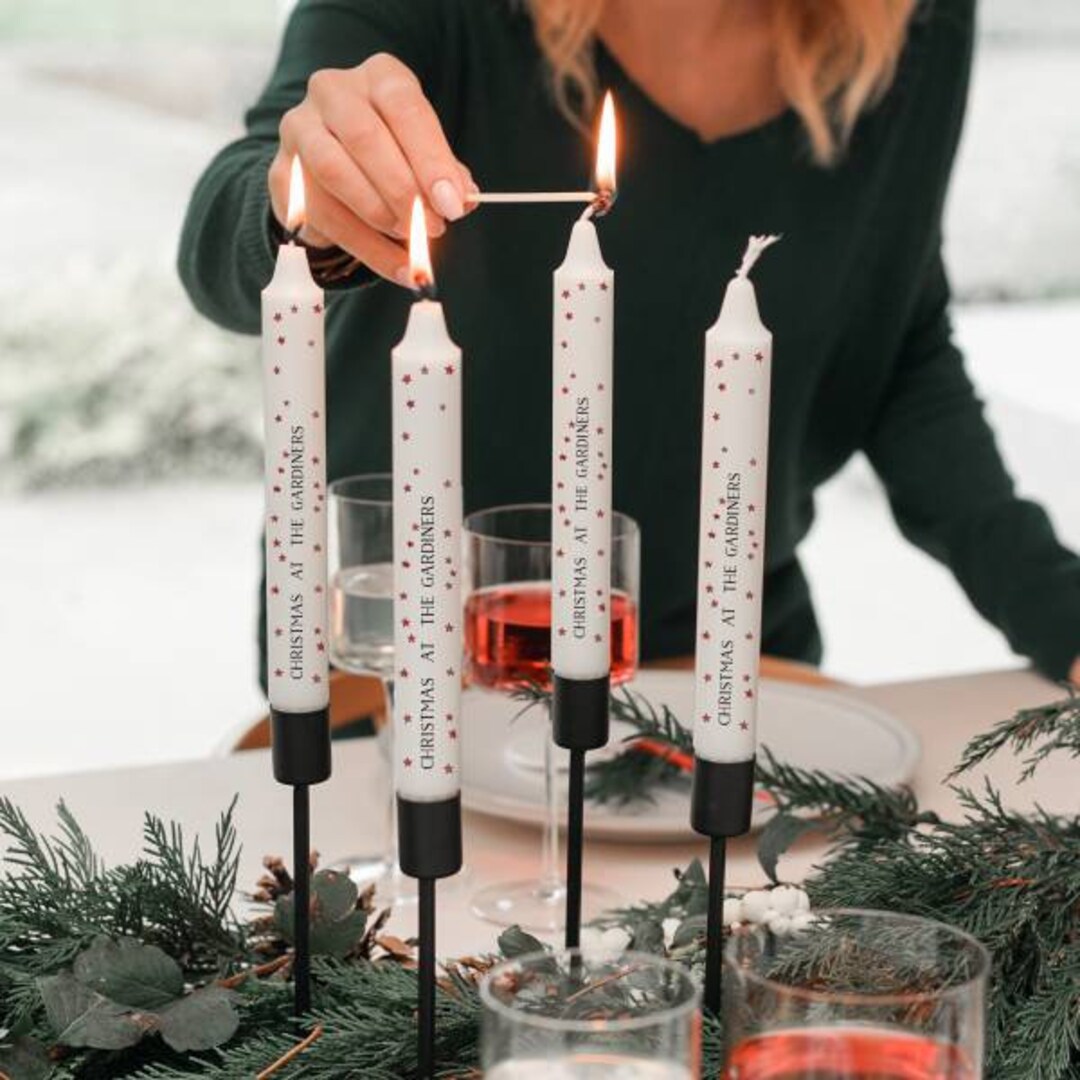 Personalised Red Star Christmas Candles - Etsy