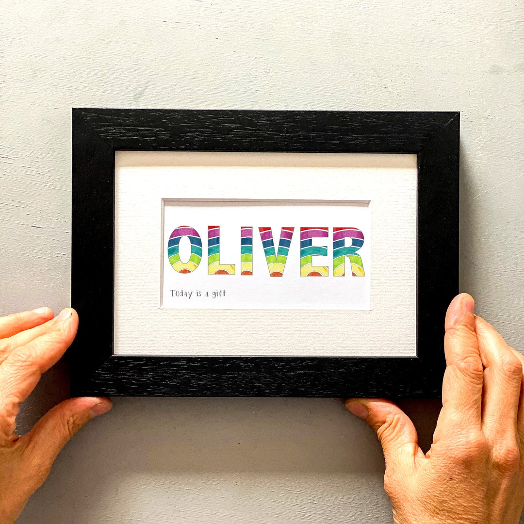 Rainbow Name Letterbox Sized Print - Etsy
