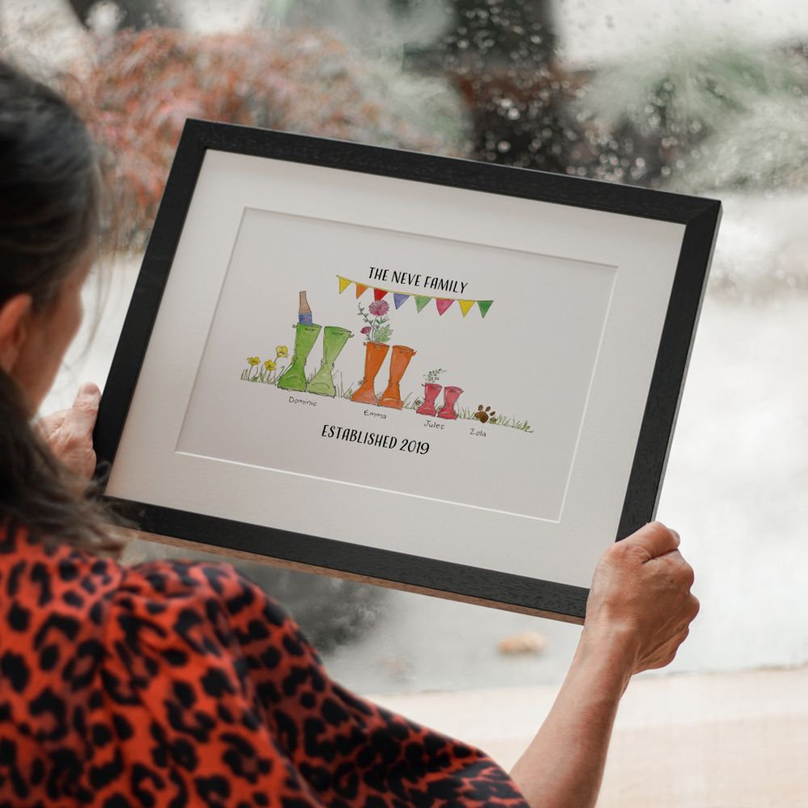 Original Welly Boot Family Print - Etsy UK