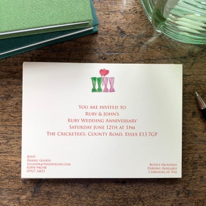 Welly Boot Ruby Wedding Anniversary Invitation - Etsy
