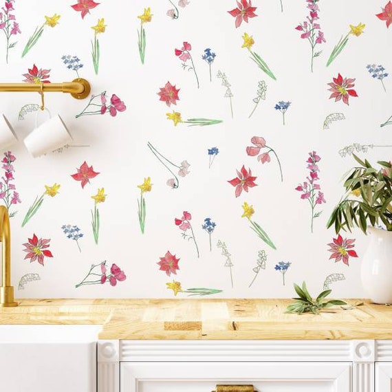 Personalised Birth Flower Wallpaper - Etsy