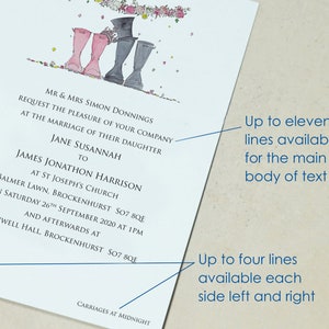Personalised Welly Boot Wedding Invitations - Etsy UK
