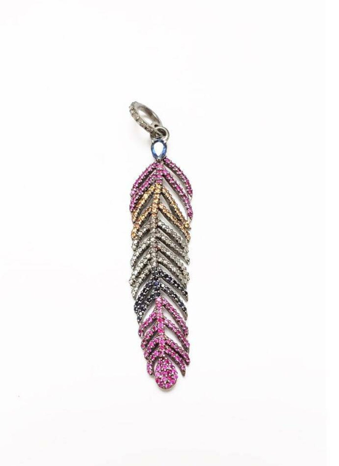 Sapphire Feather, Diamond Feather, Sapphire Diamond Feather ...