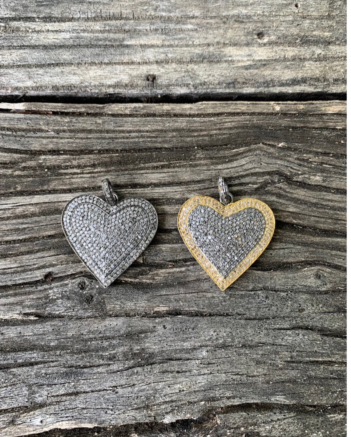 Pave Diamond Heart Pendants Diamond Heart Pendant Fine | Etsy