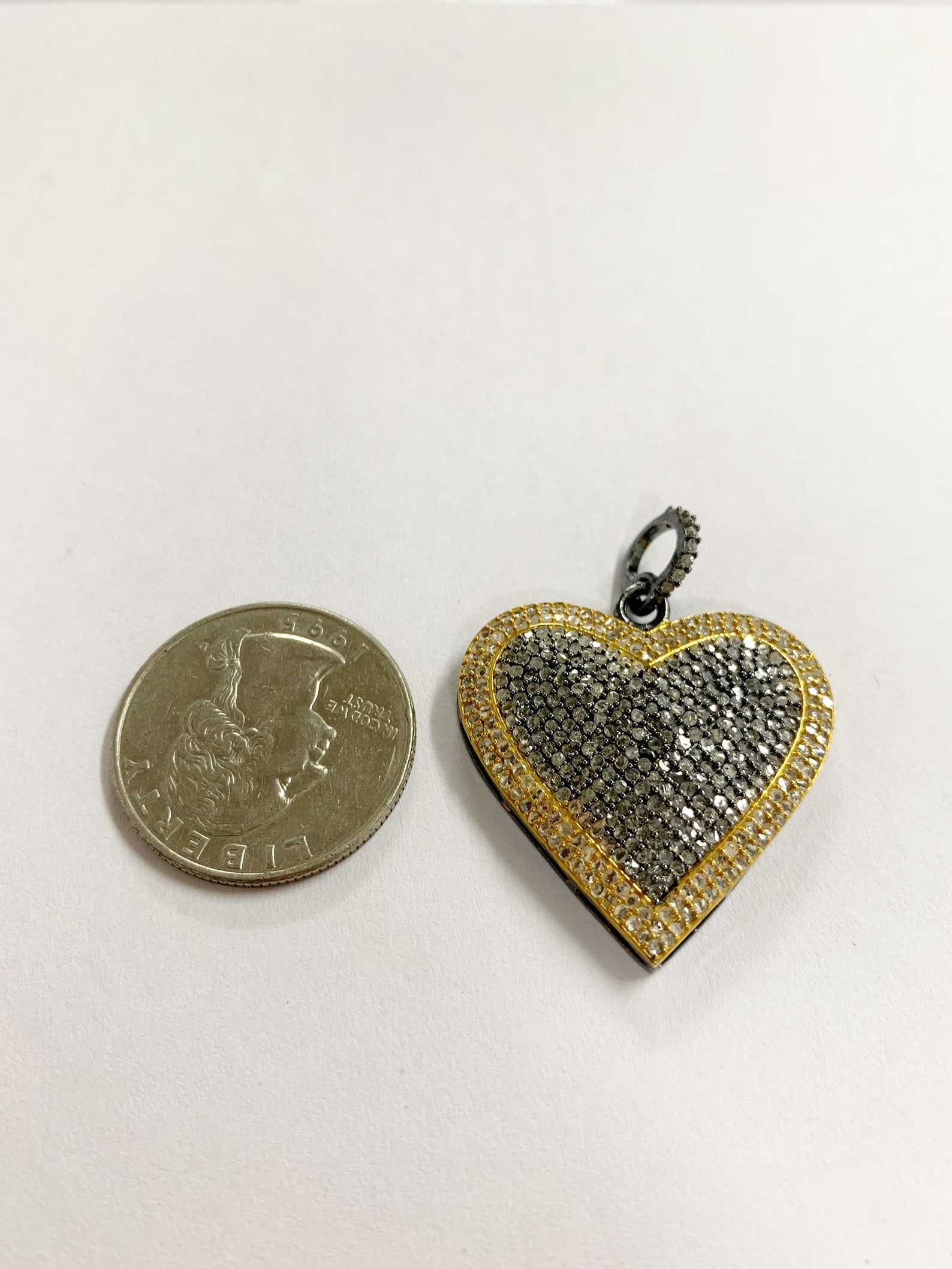 Pave Diamond Heart Pendants Diamond Heart Pendant Fine - Etsy