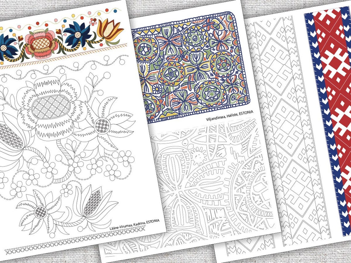 Estonian Coloring Book 2nd Edition: Estonian Designs From | Etsy