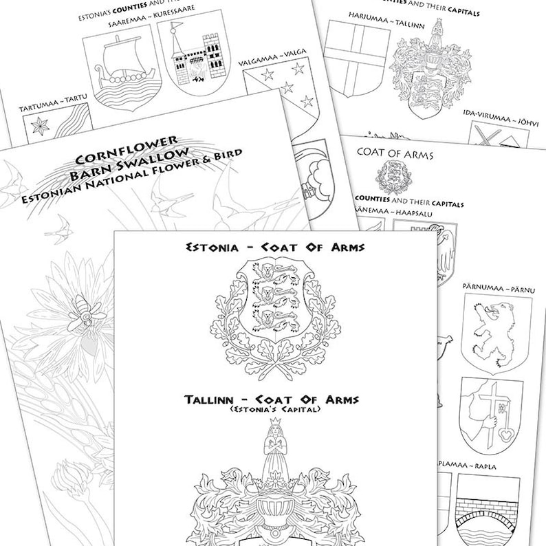 Estonian Coloring Book: Estonian Designs From Rahvariided - Etsy