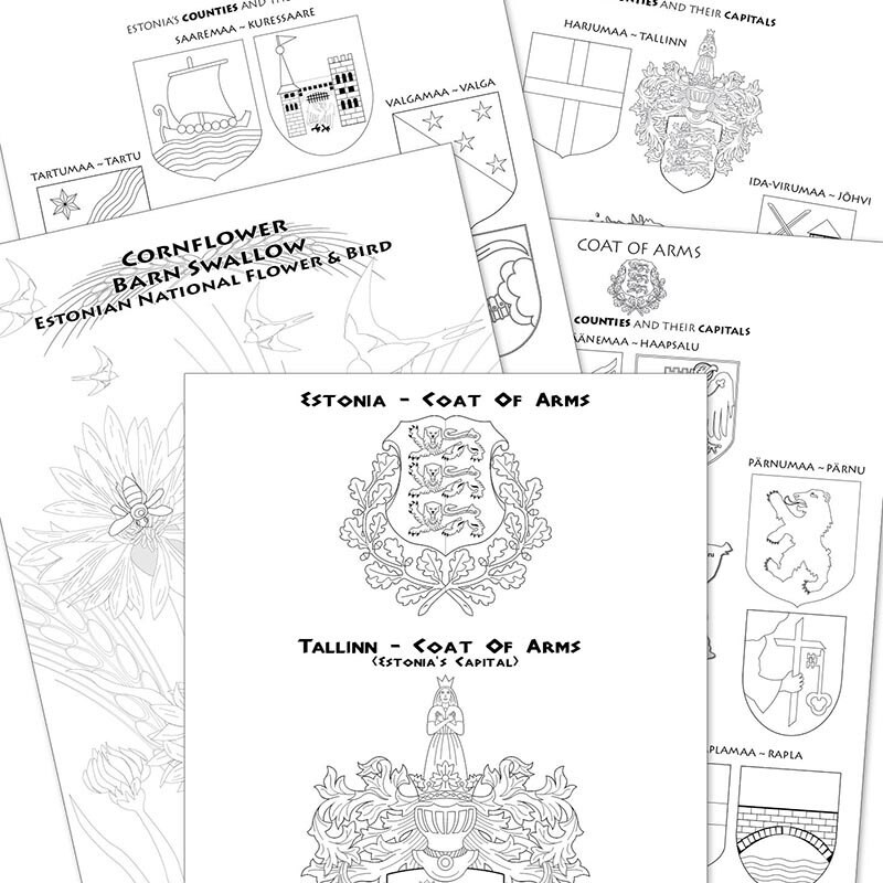 Estonian Coloring Book: Estonian Designs From Rahvariided - Etsy