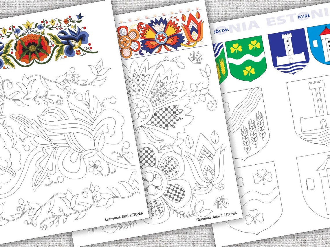 Estonian Coloring Book 2nd Edition: Estonian Designs From | Etsy