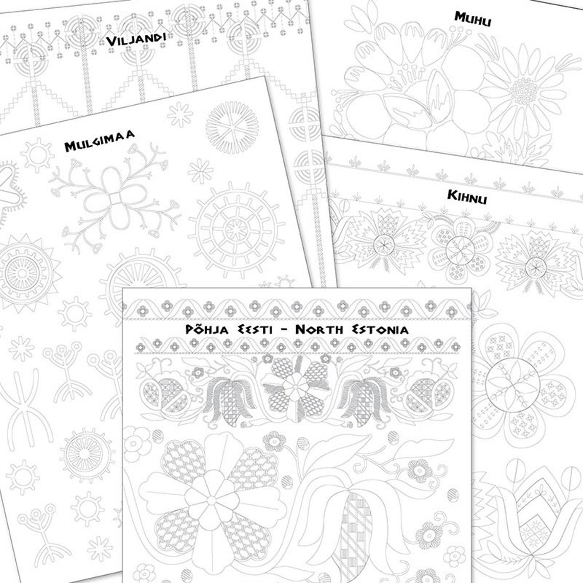 Estonian Coloring Book: Estonian Designs From Rahvariided - Etsy