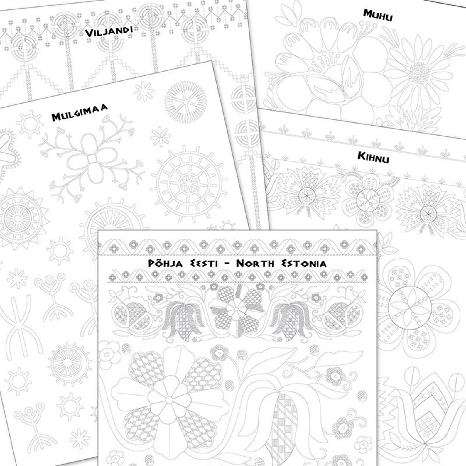 Estonian Coloring Book: Estonian Designs From Rahvariided - Etsy