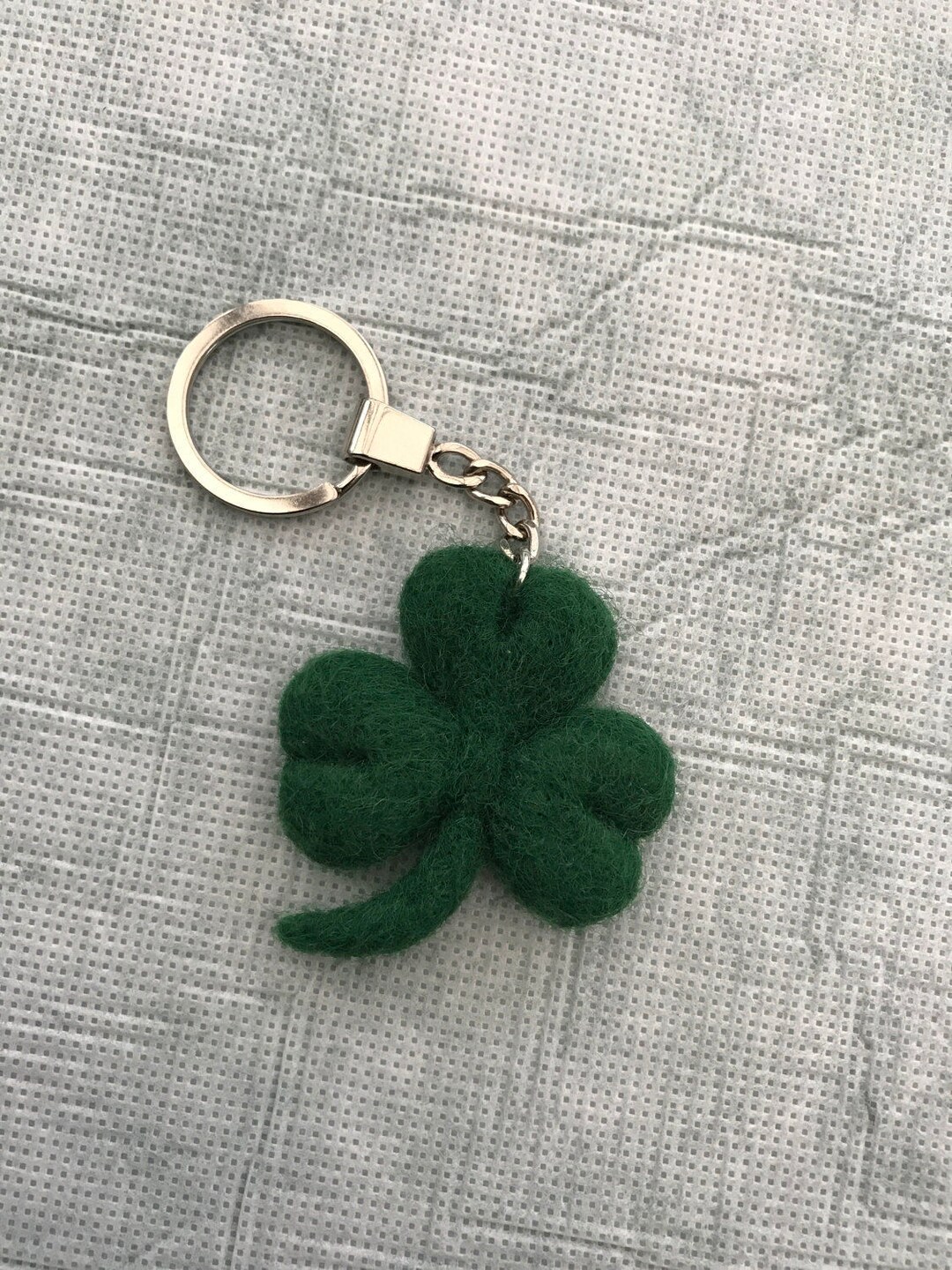Needle Felted Shamrock Keyring Lucky Clover Brooch Pin - Etsy UK
