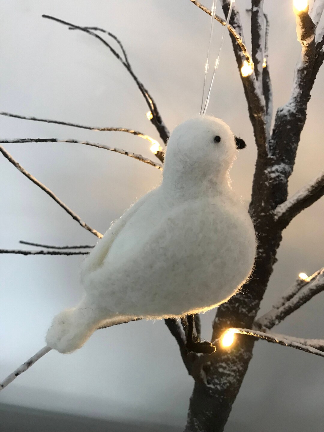 Needle Felted Turtle Doves, Wool Dove Sculpture, Hanging Decoration ...