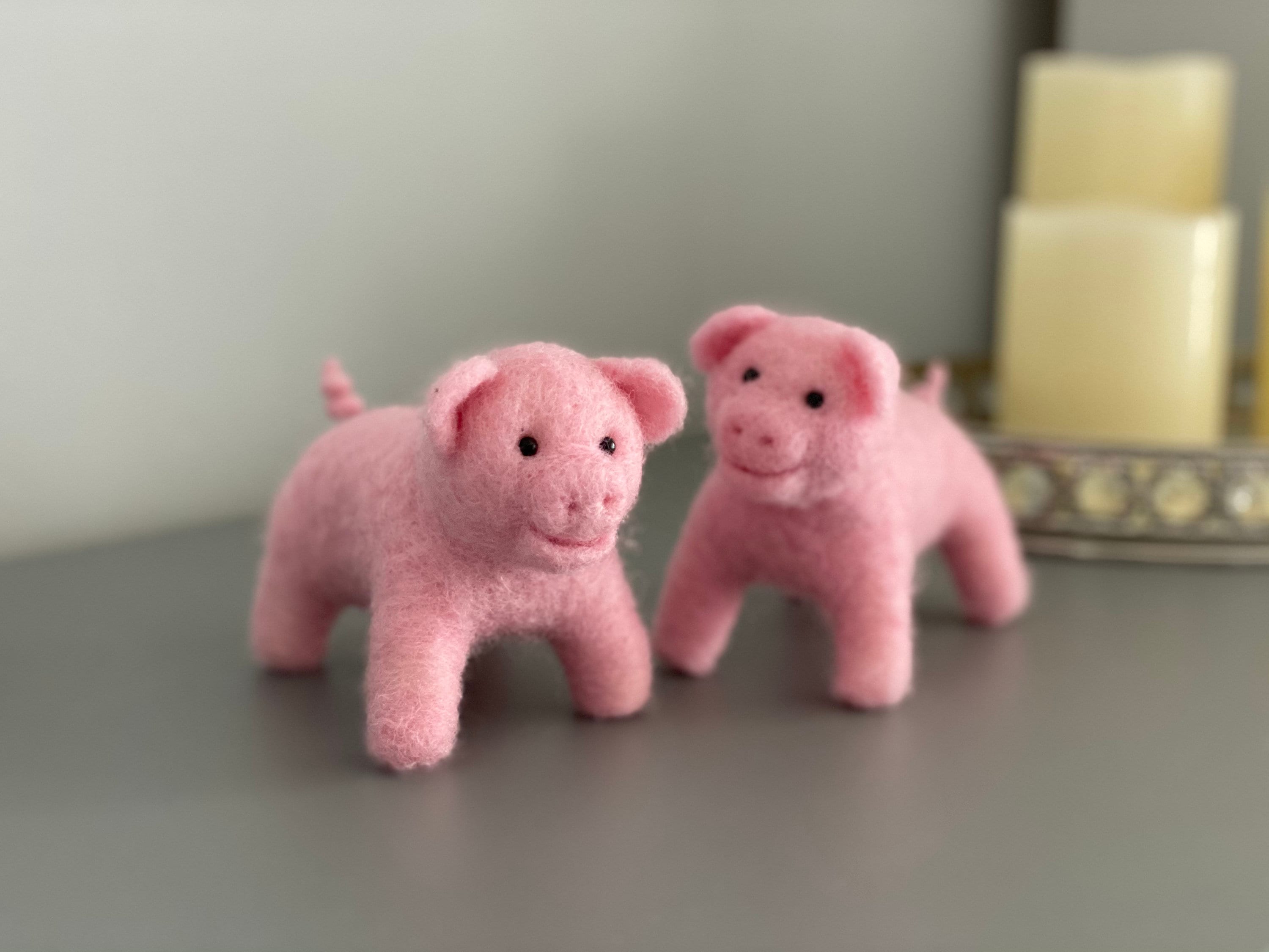 Needle Felted Wool Pig, Pig Sculpture, Hanging Decoration, Farm Animal ...