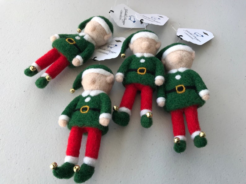 Needle Felted Elf, Christmas Decoration, Wool Sculpture, Festive Decor ...