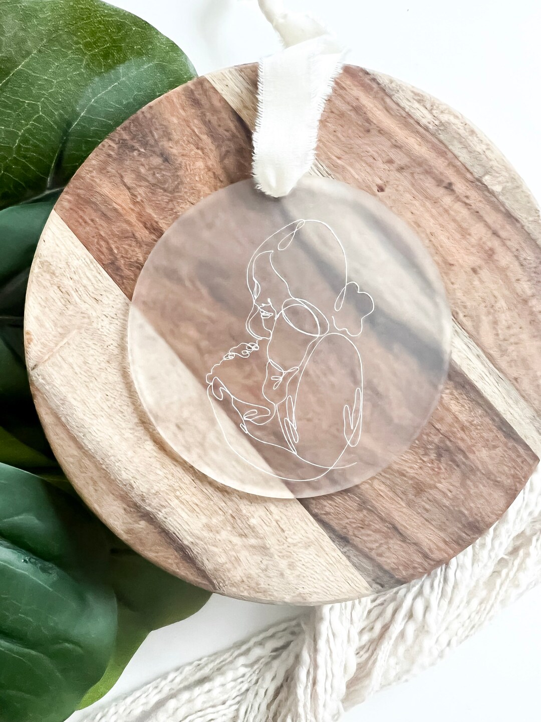 Mama and Angel Baby Ornament Mom and Angel Baby Line Art, Heavenly Baby ...