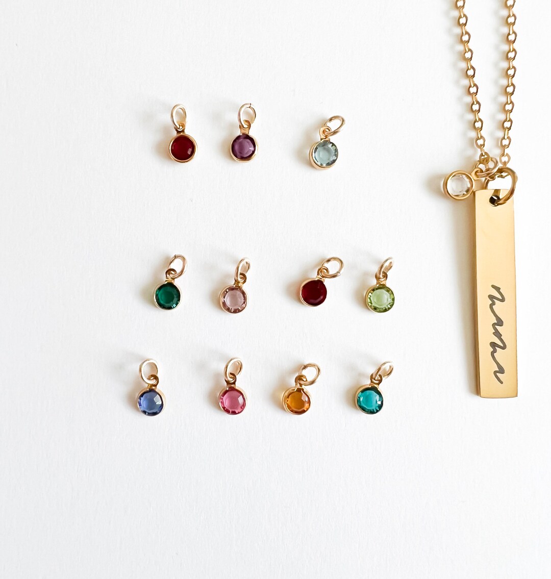 Necklace Add-on: Birthstone Charm | Swarovski Charm - Etsy