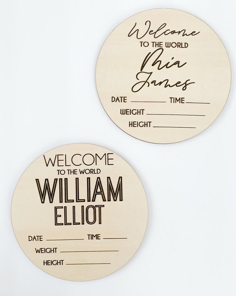 Birth Announcement Sign Welcome to the World - Etsy