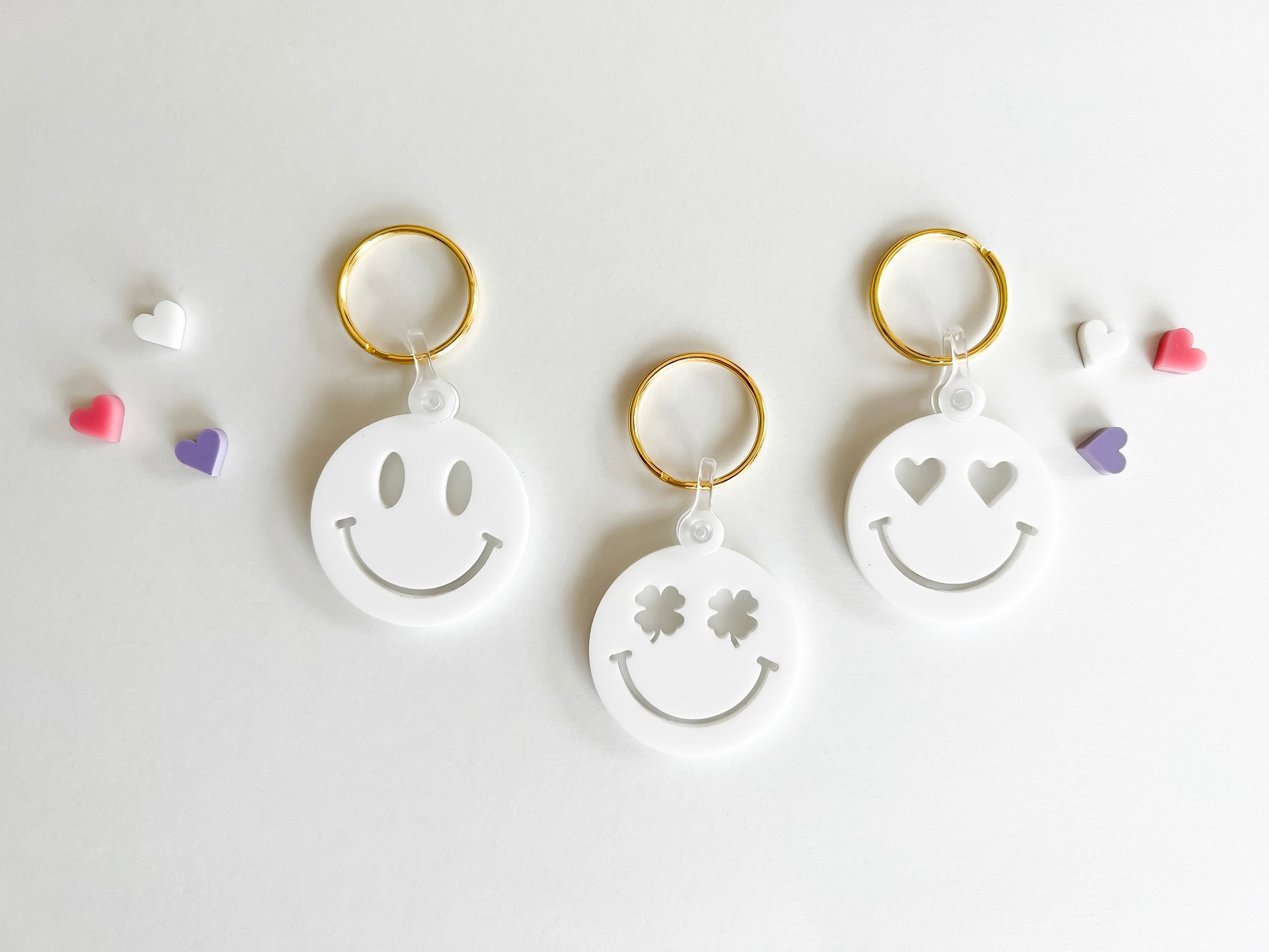 Smiley Face Keychain | Acrylic - Etsy