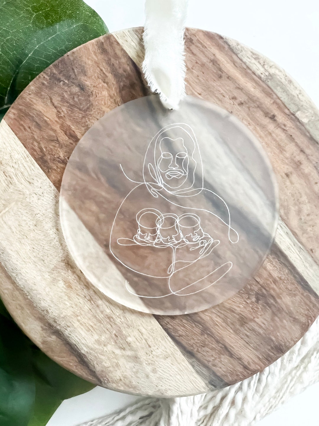 Jesus Holding Triplet Angel Babies Frosted Acrylic Ornament - Etsy