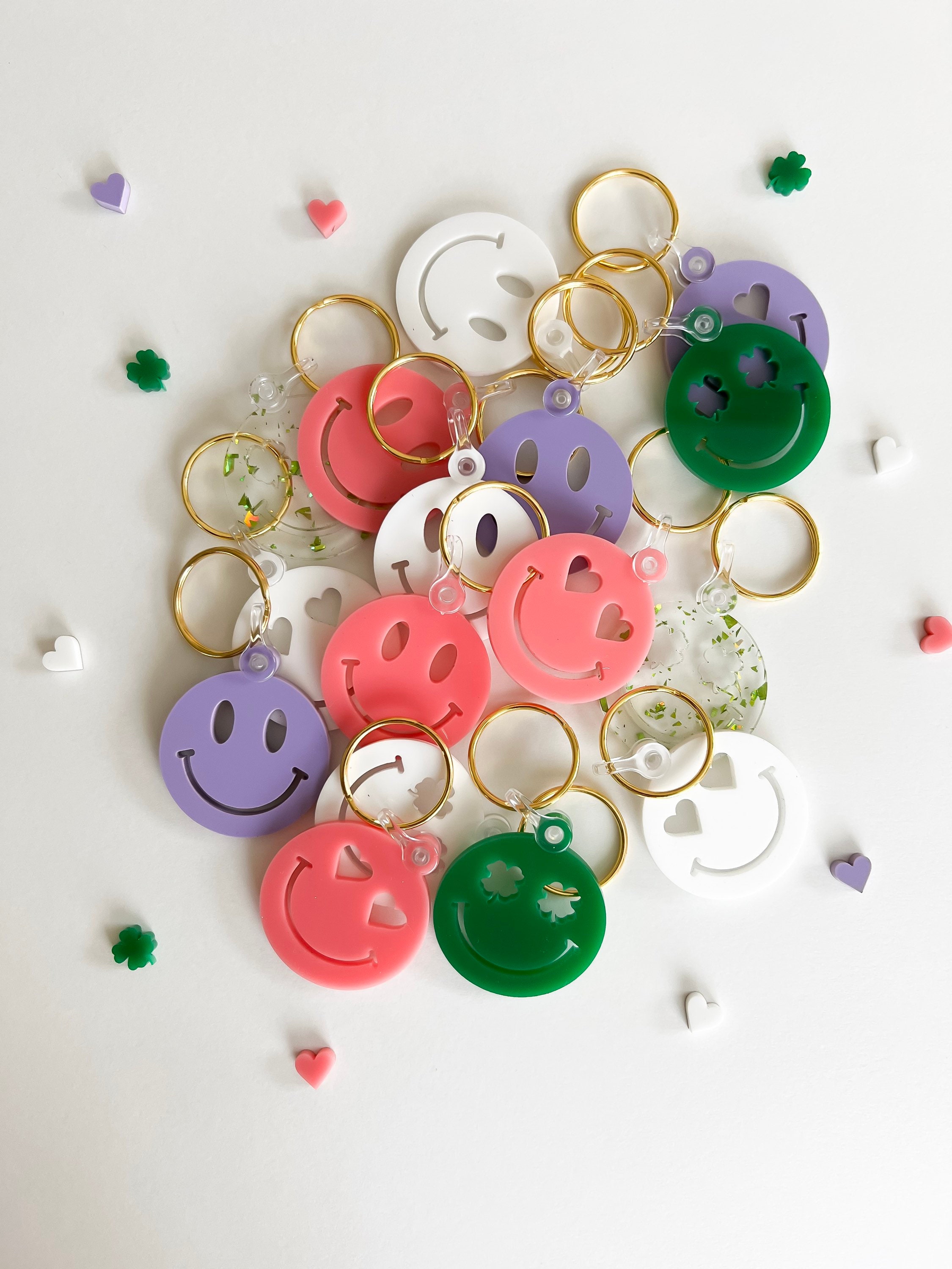 Smiley Face Keychain | Acrylic - Etsy