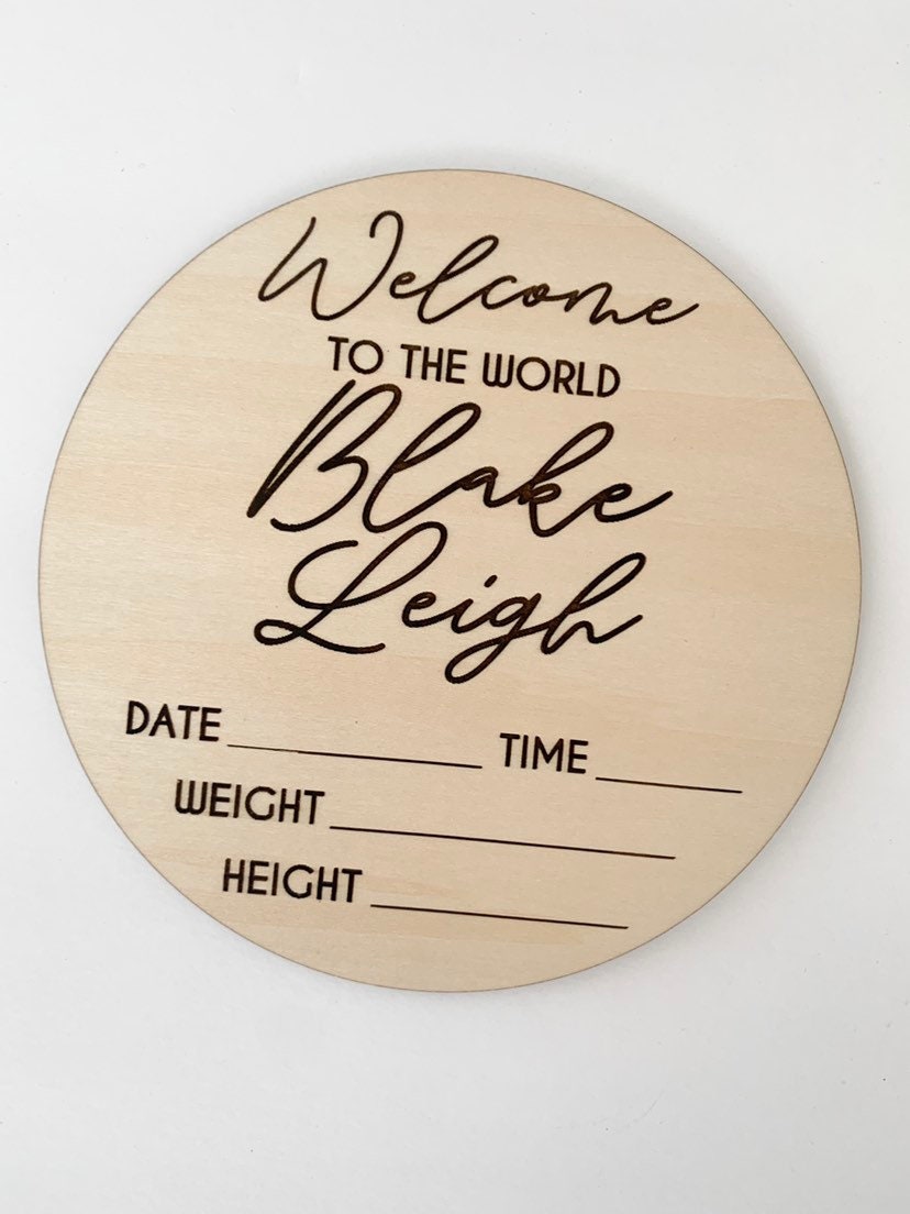 Birth Announcement Sign Welcome to the World - Etsy