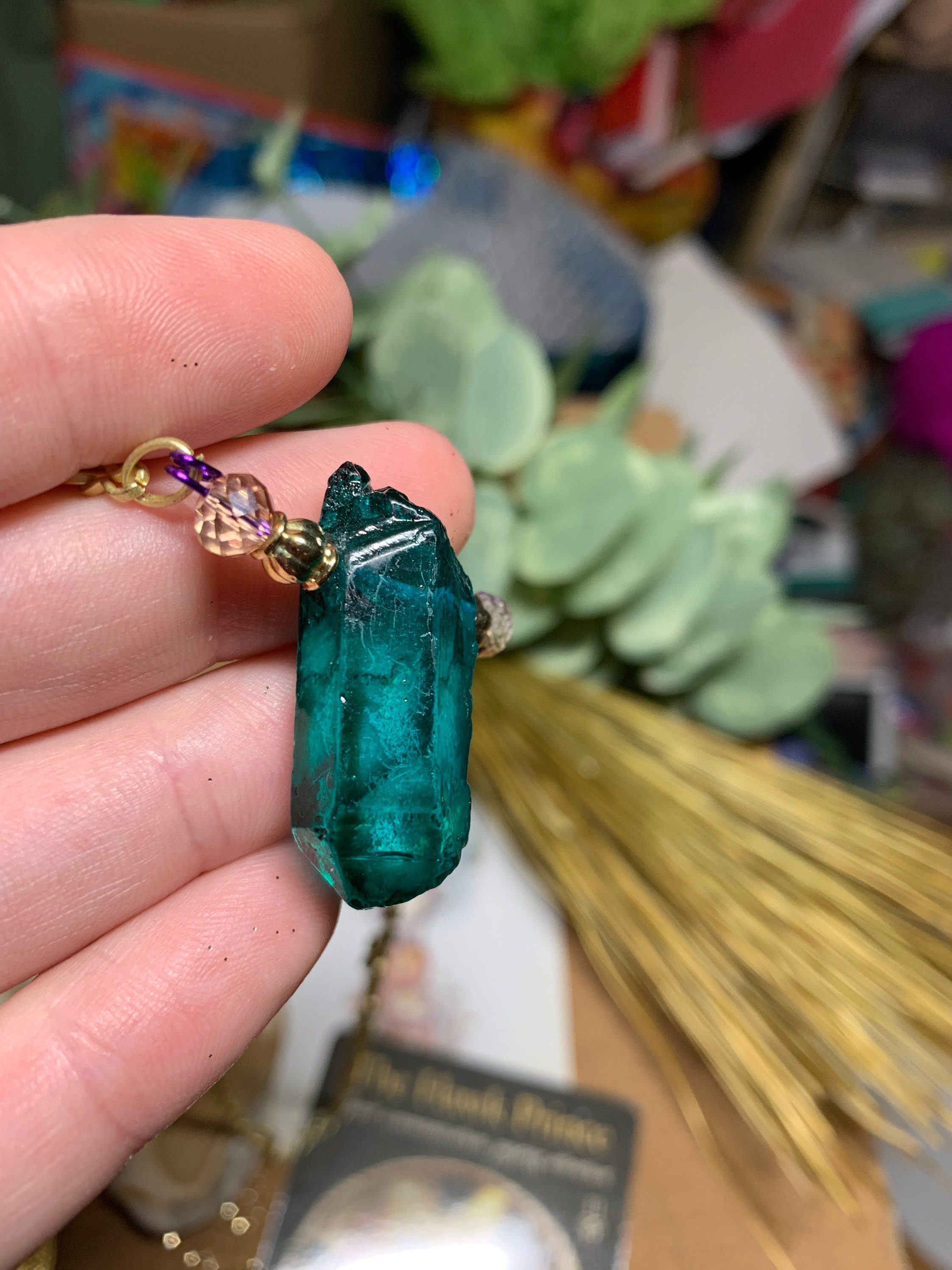 Emerald abundance amulet | Etsy