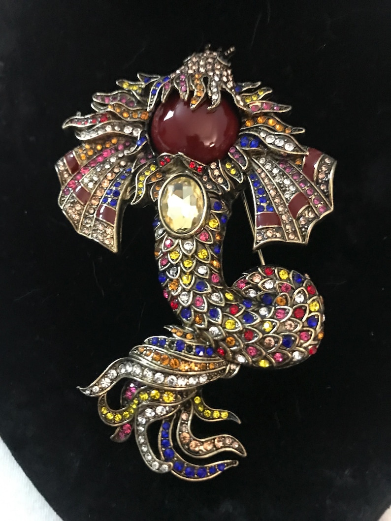 Heidi Daus Rhinestone Flying Fish Brooch H8 - Etsy