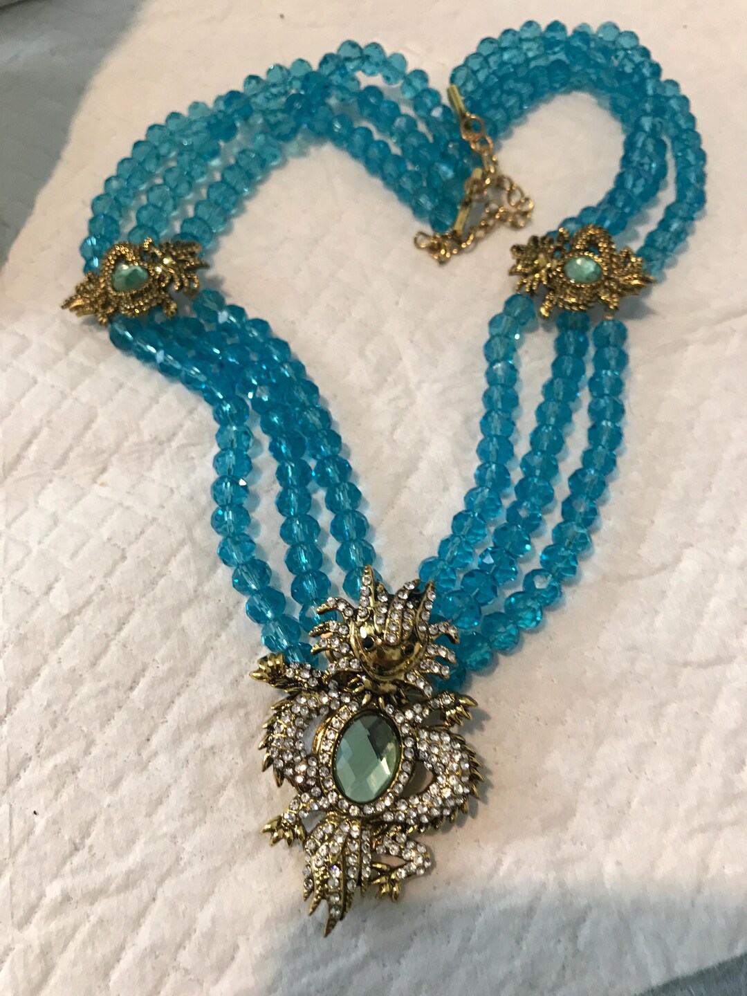 Blue Crystal Dragon Necklace B9 - Etsy