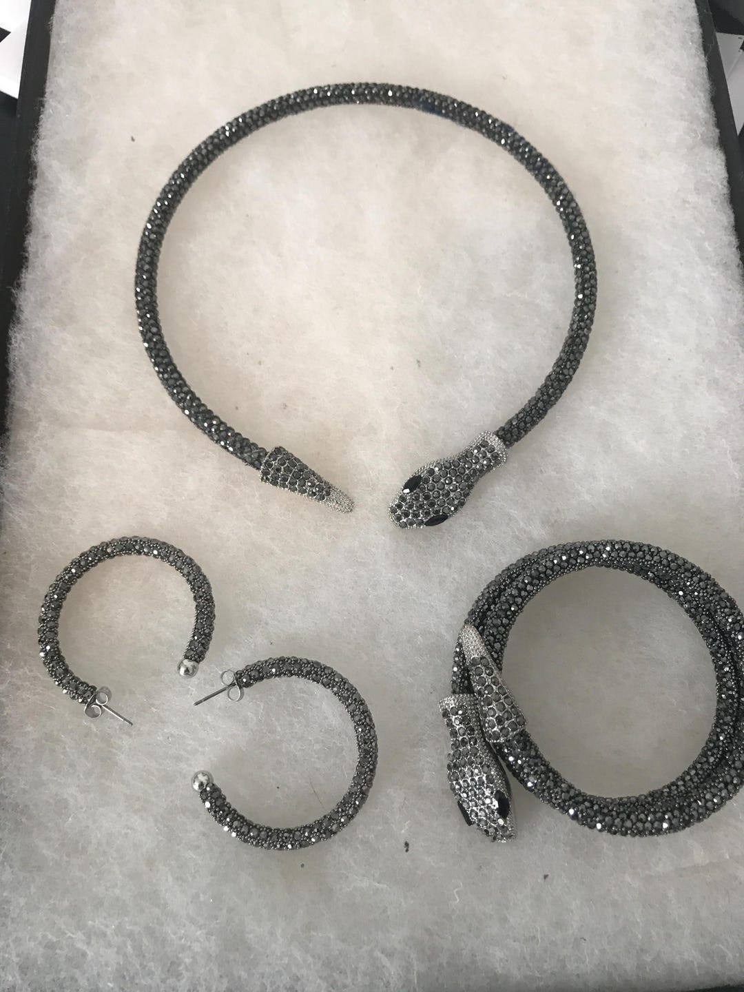 Black Mesh Snake Jewelry Set C8 - Etsy