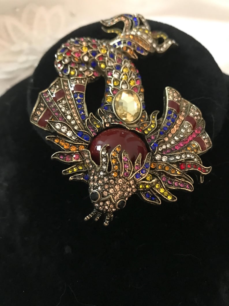Heidi Daus Rhinestone Flying Fish Brooch H8 - Etsy