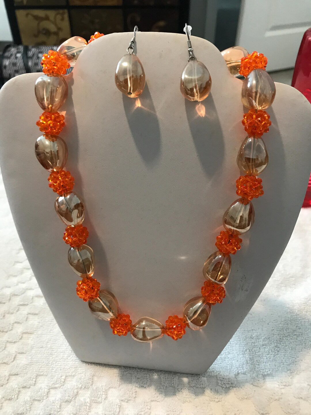 Glass and Candy Stone Necklace Set C3 - Etsy