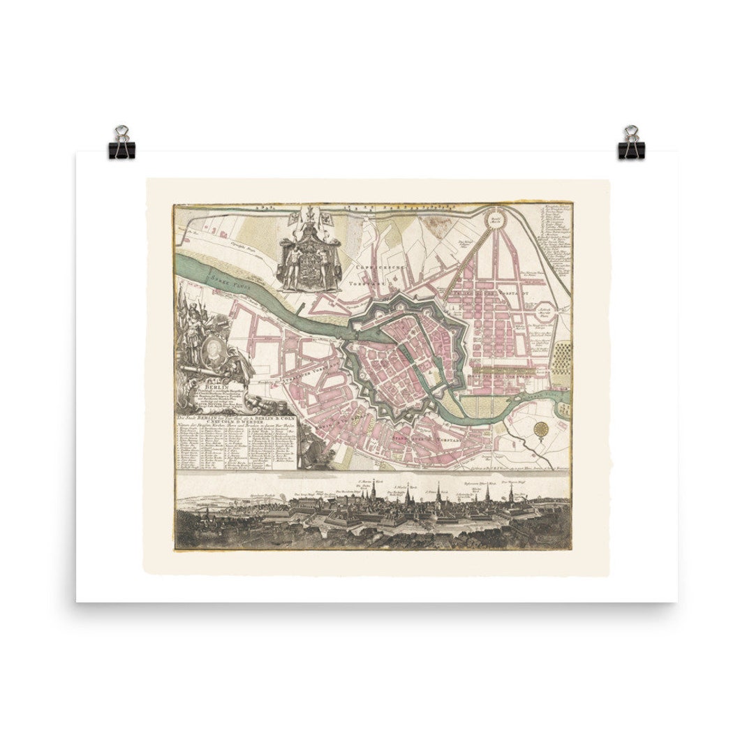 Berlin Map - Map - Historic Map - Art Print - Old Maps - City Map ...