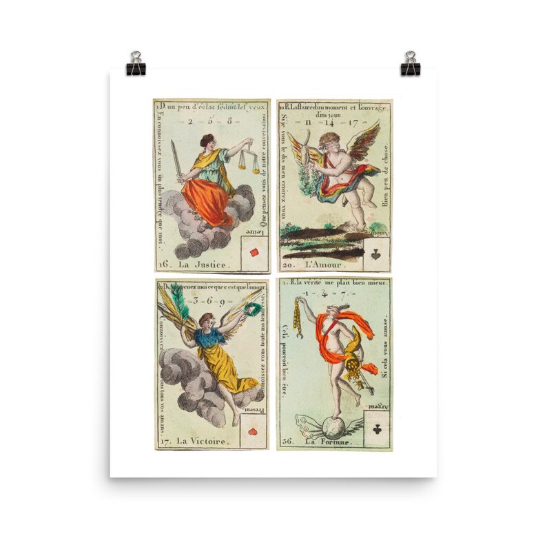 Playing Cards Fine Art Print • French Antique Cards Poster • Giclee ...