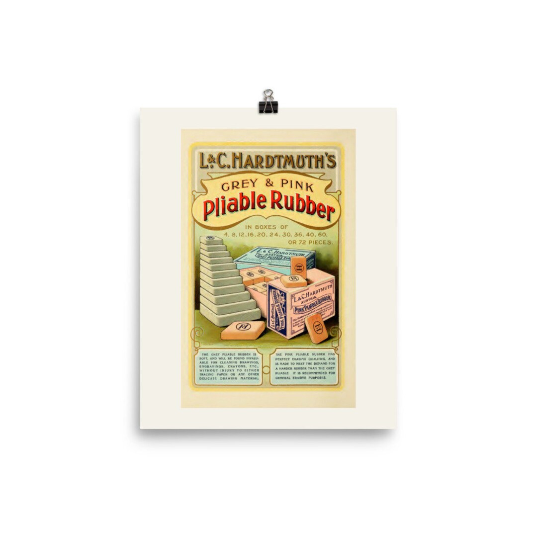 Erasers Vintage Advertisement • Pink Erasers • Pliable Rubber Ad • Art ...