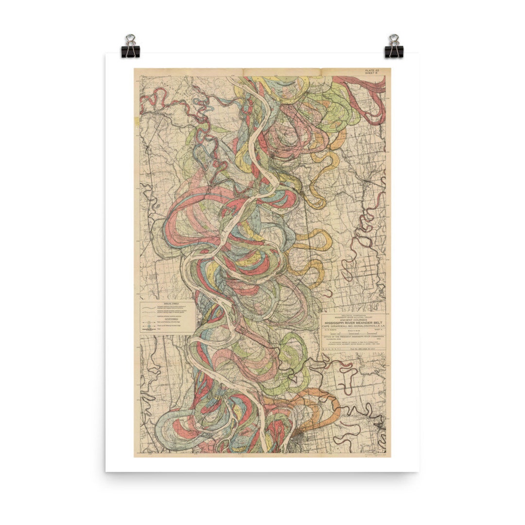 River Map - Mississippi River Map - Meander Belt Map Plate 22 Sheet 9 ...